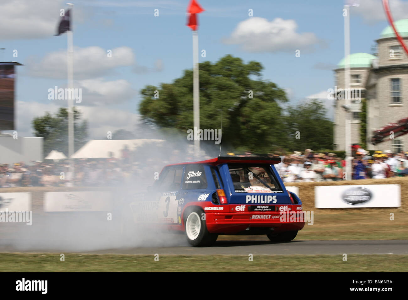 French rally driver Jean Ragnotti performs a perfect 360 spin turn in ...