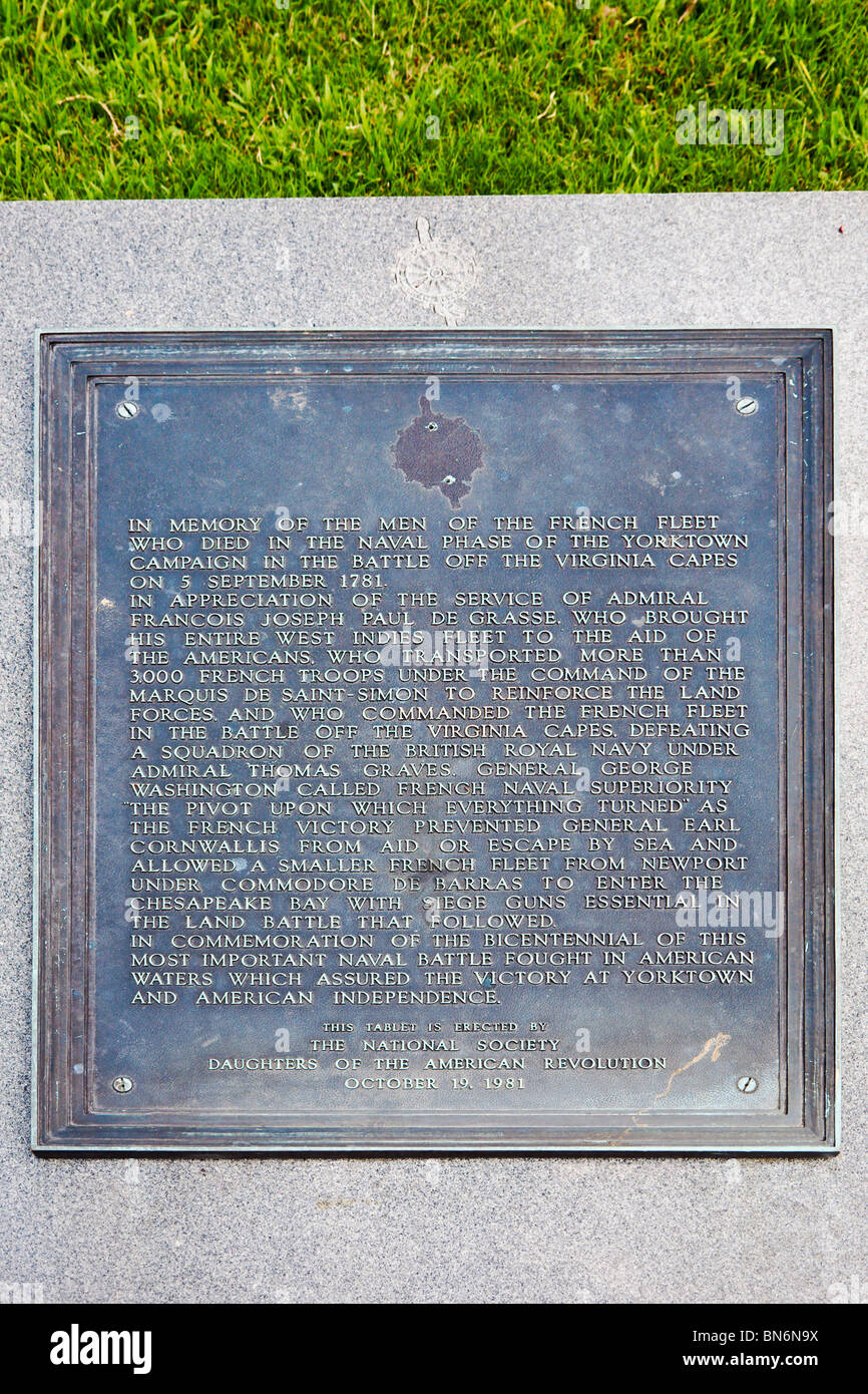 Yorktown, Virginia - Sep 2009 - Plaques around the base of the Victory ...