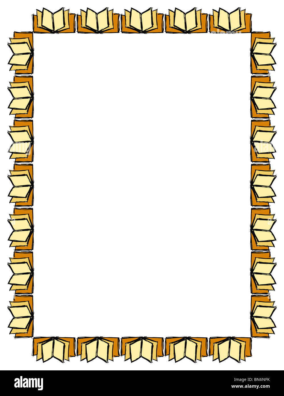 Frame shaped with opened books Stock Photo - Alamy