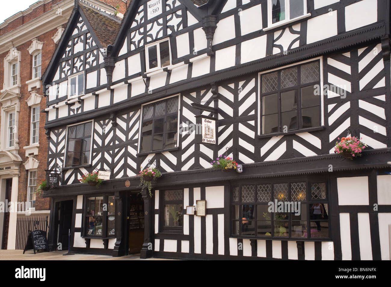 England Staffordshire Lichfield timbered house Stock Photo - Alamy