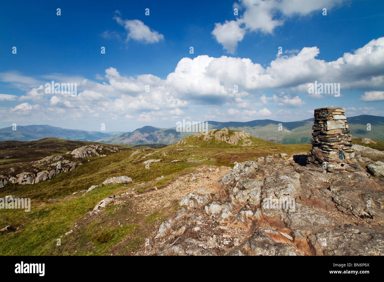 "High Spy" 653mtrs The Trig Point On The Mountain Summit Looking Over ...