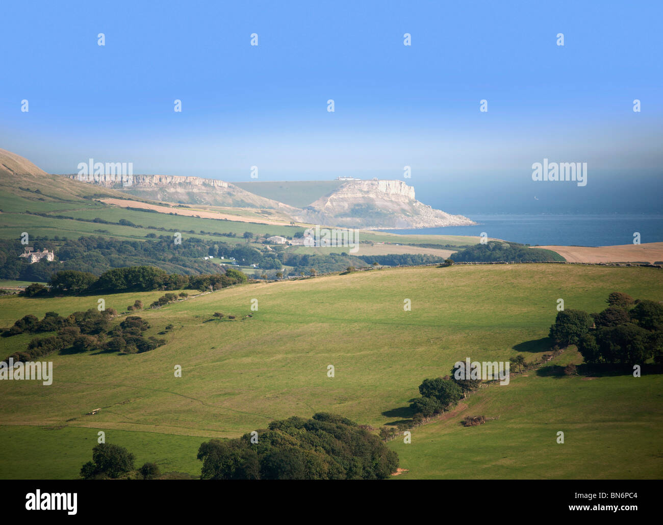 the view over dorset countryside from whiteways hill on army training ...