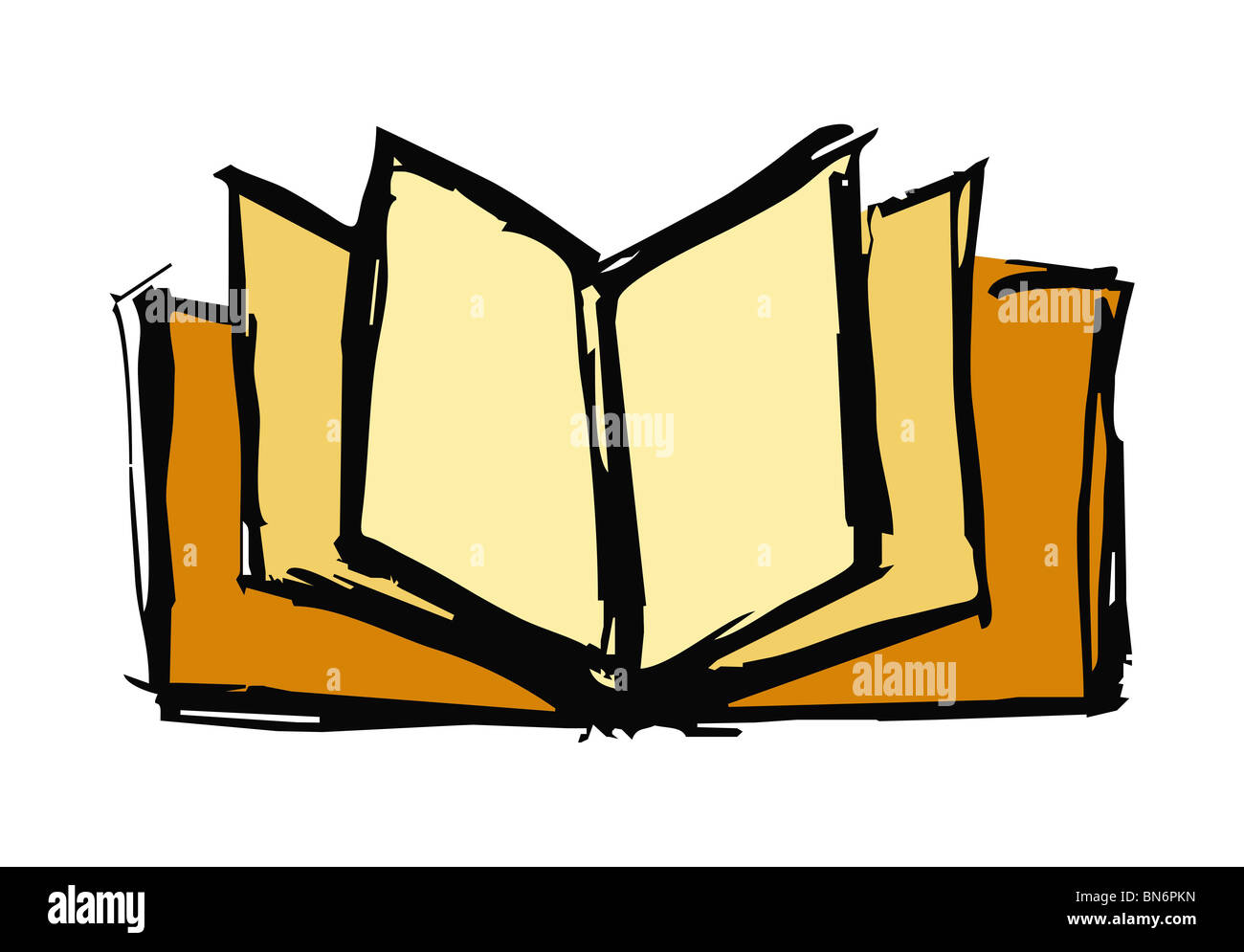 Hand drawn sketch of an open book over white background. Vector file ...