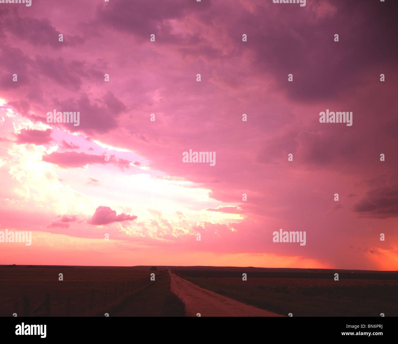 Sunset over Plains Stock Photo - Alamy