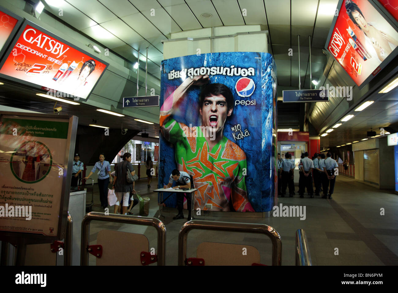 Pepsi Worldcup 2010 advertisement at BTS Station , Bangkok Stock Photo ...