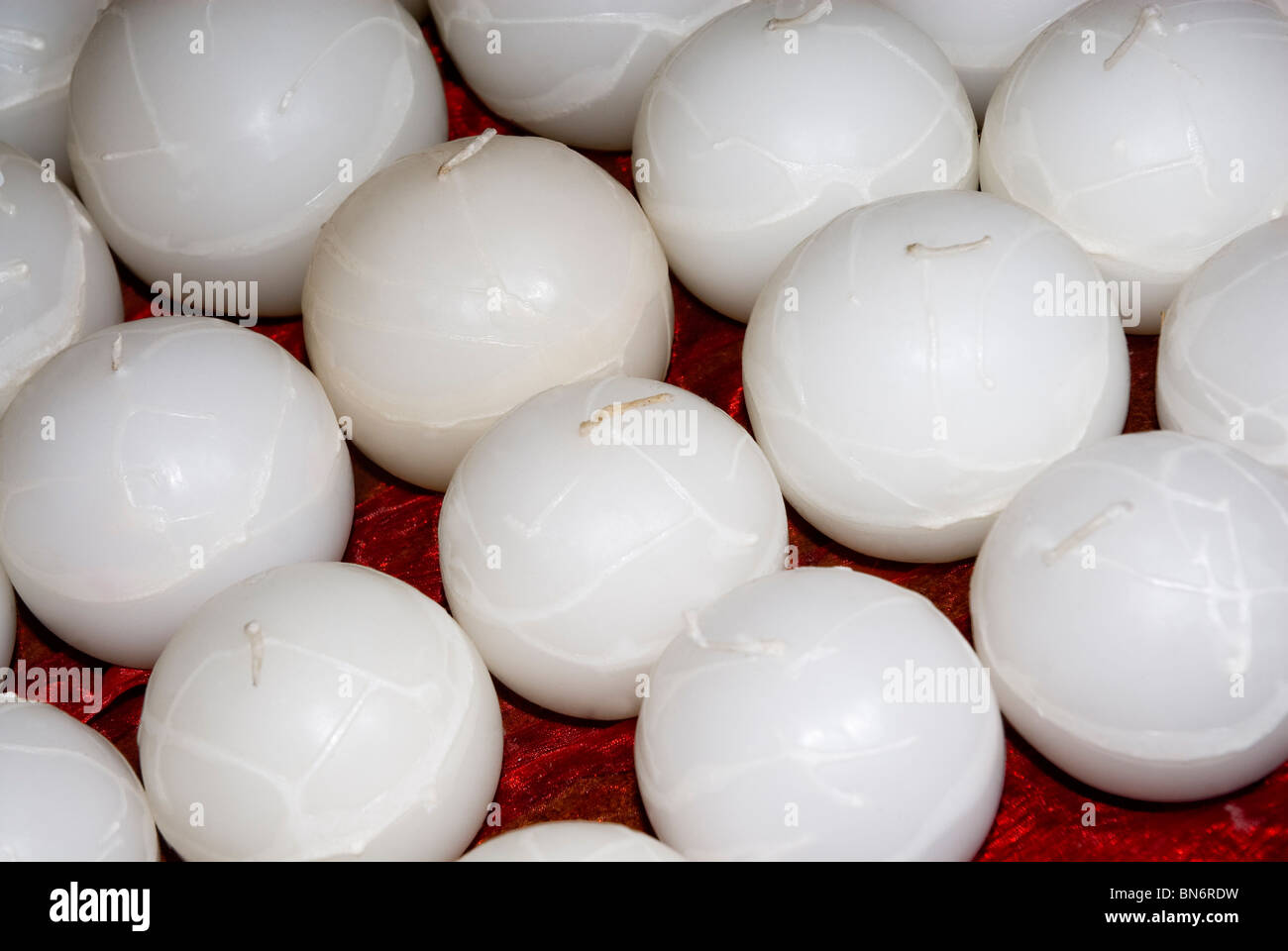 High angle of round candles done indoors in studio lighting Stock Photo ...