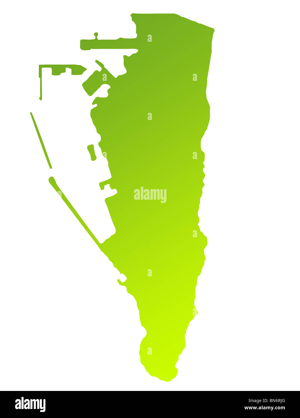 Green gradient map of Gibraltar isolated on a white background Stock ...