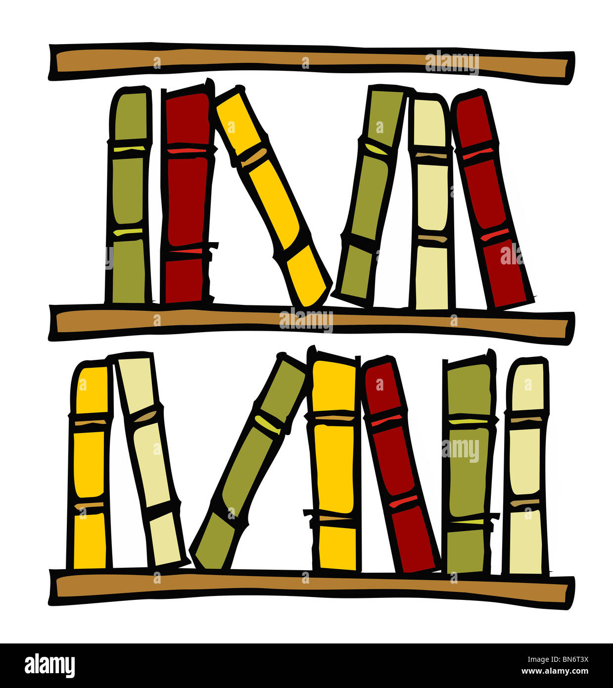 Three hand drawn shelves with books. Vector file available Stock Photo ...