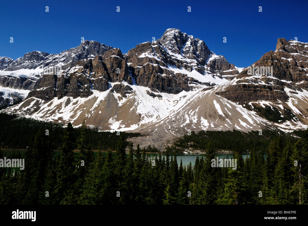 Bow Mountains along Icefield Parkway. Banff National Park, Alberta ...