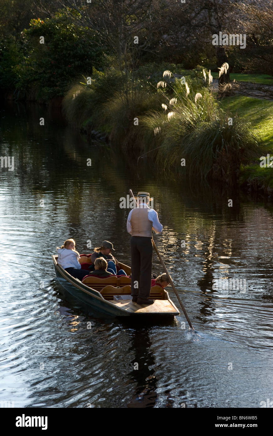 Punting along the River Avon Christchurch New Zealand Stock Photo - Alamy