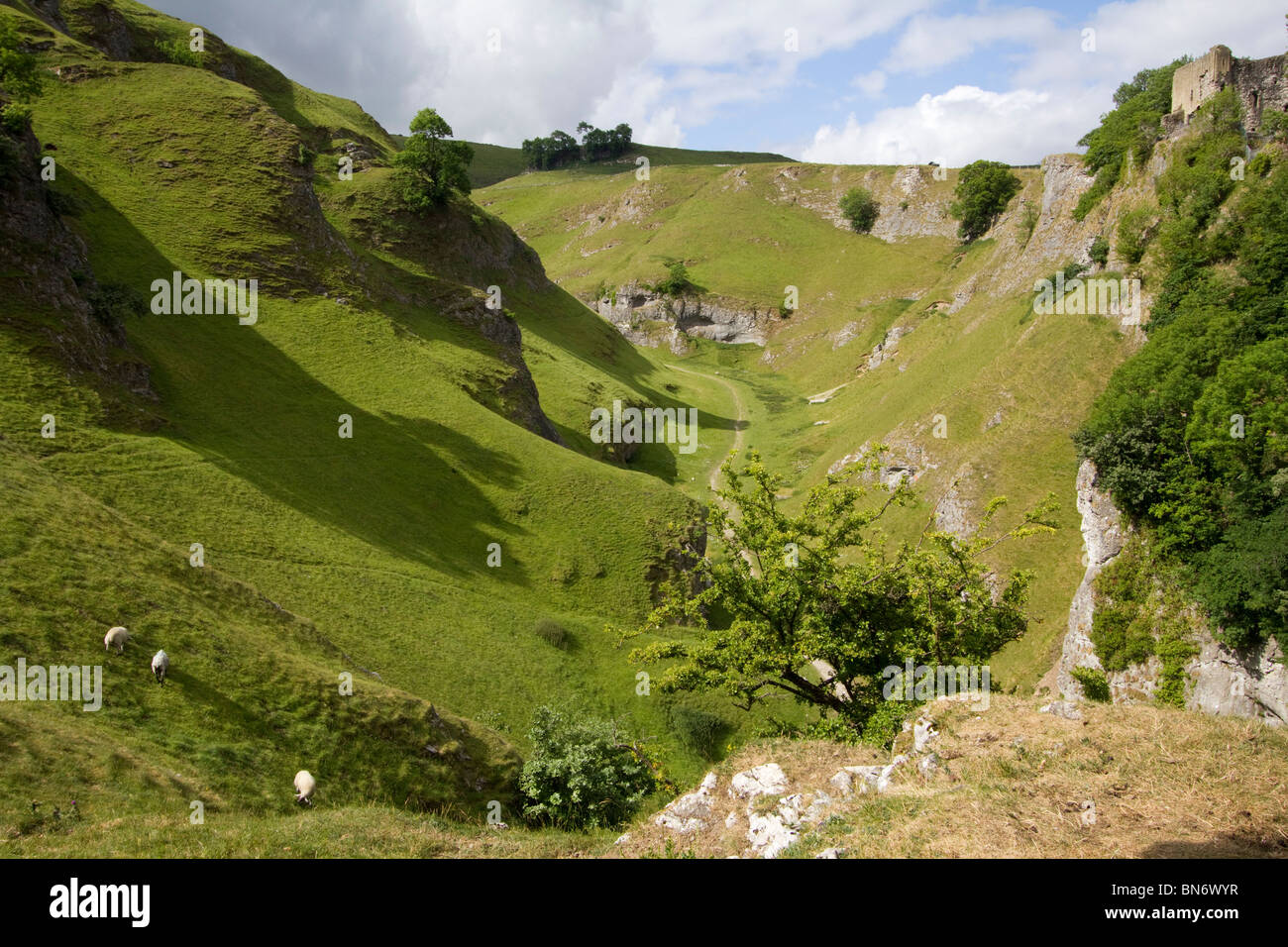 View from cave dale derbyshire peak district national park england uk ...