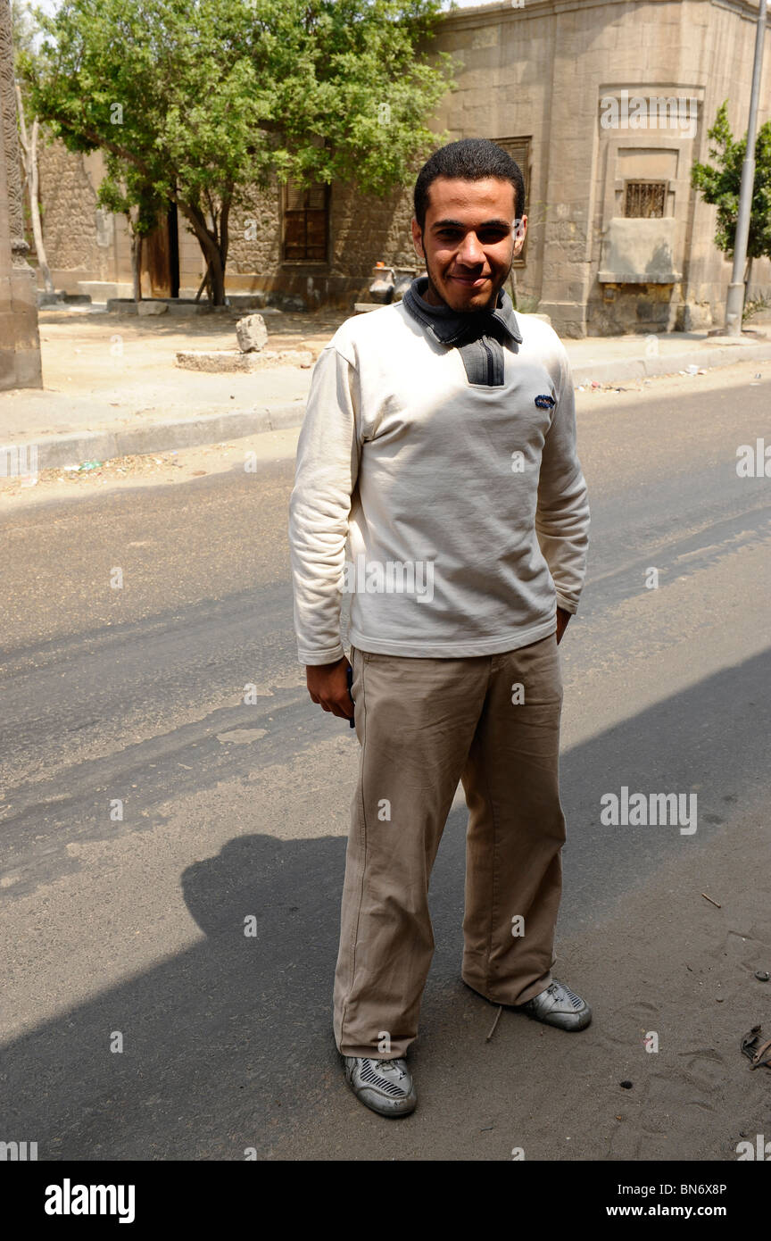 happy egyptian man , street scene , back streets of Al Ghuriyya(al ...