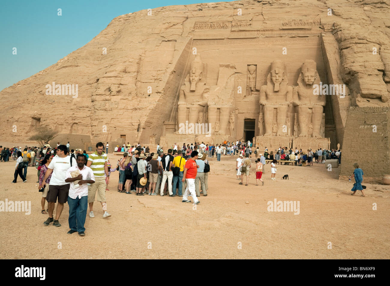 Crowds of tourists in front of the Great Temple at Abu Simbel, Egypt ... Crowds of tourists in front of the Great Temple at Abu Simbel, Egypt ...