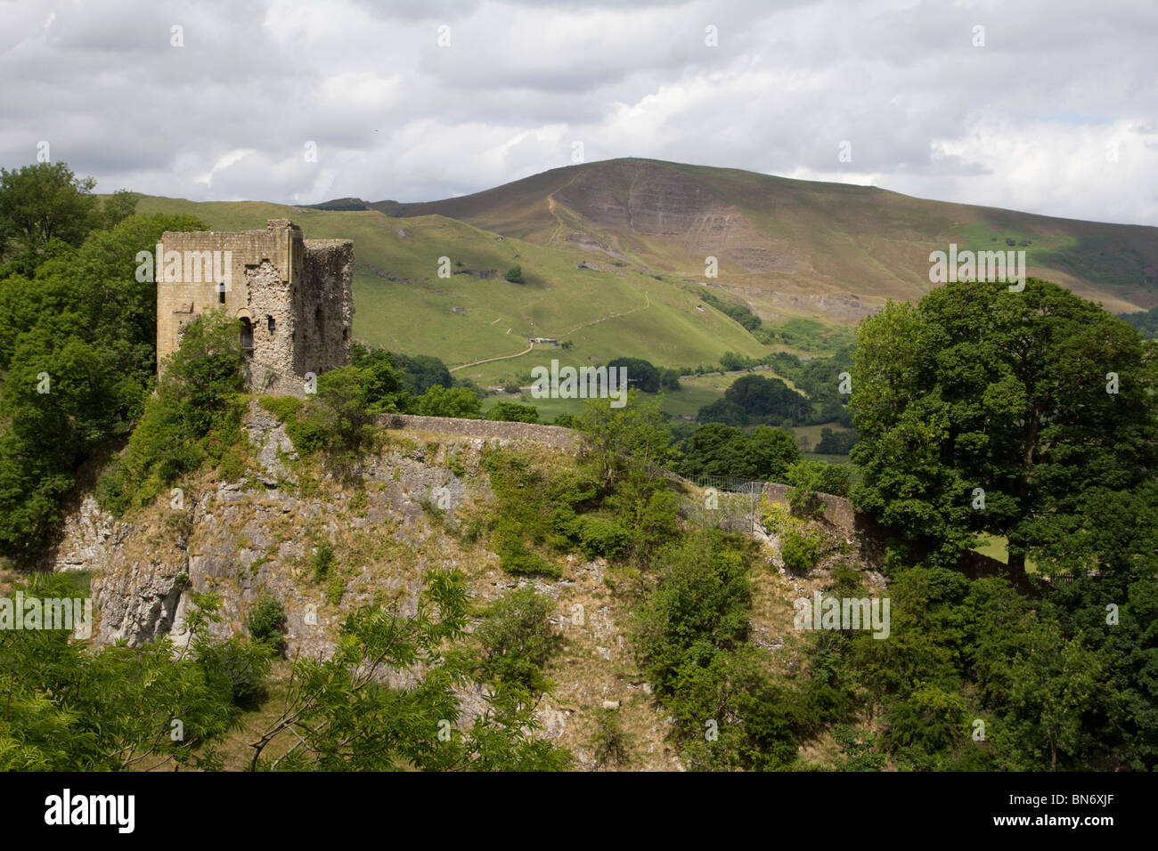 peveril castle View from cave dale derbyshire peak district national ...