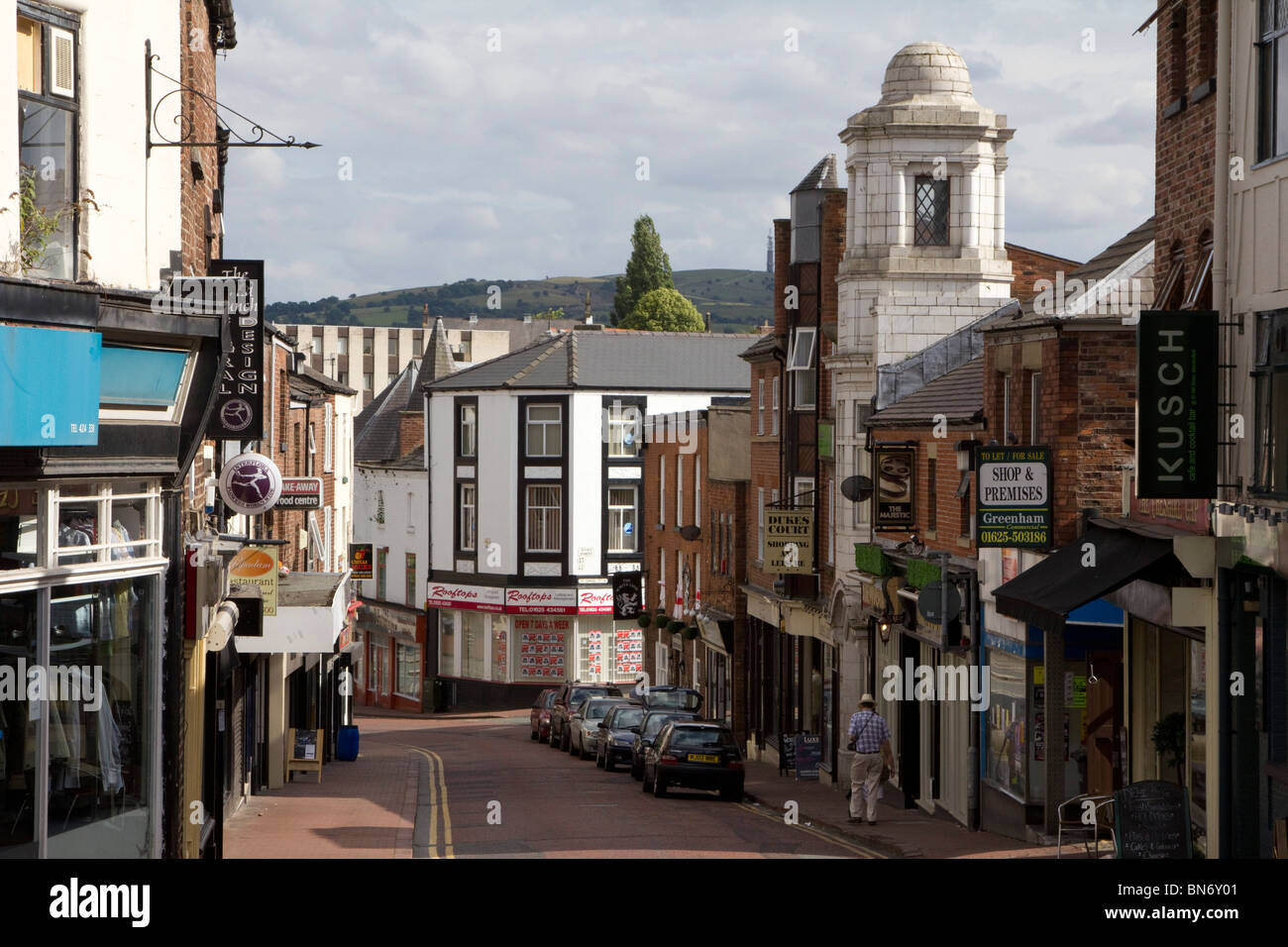 macclesfield town centre high street cheshire england uk gb Stock Photo ...