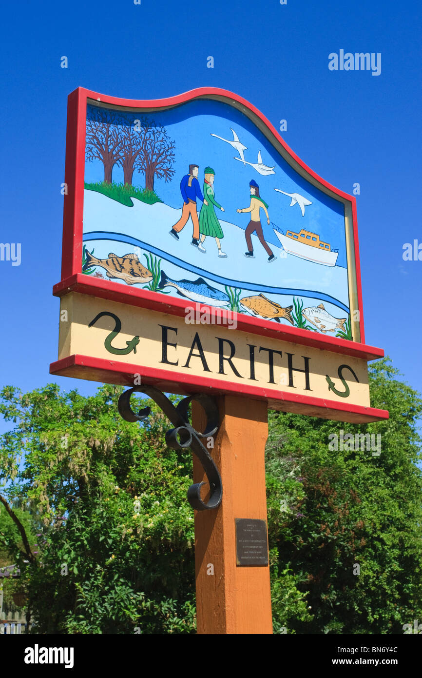 Village sign, Earith, Cambridgeshire, England Stock Photo - Alamy