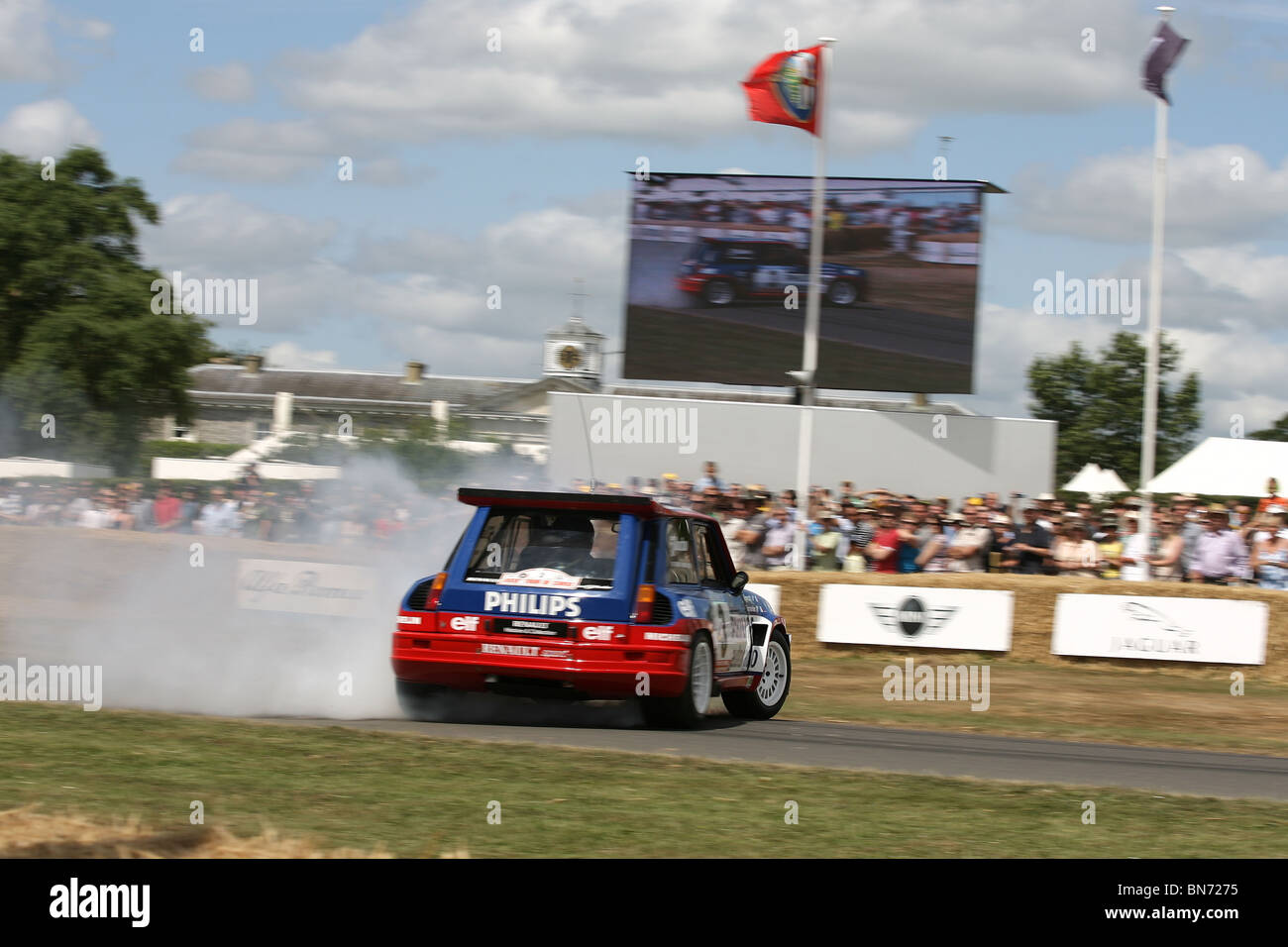 French rally driver Jean Ragnotti performs a perfect 360 spin turn in ...