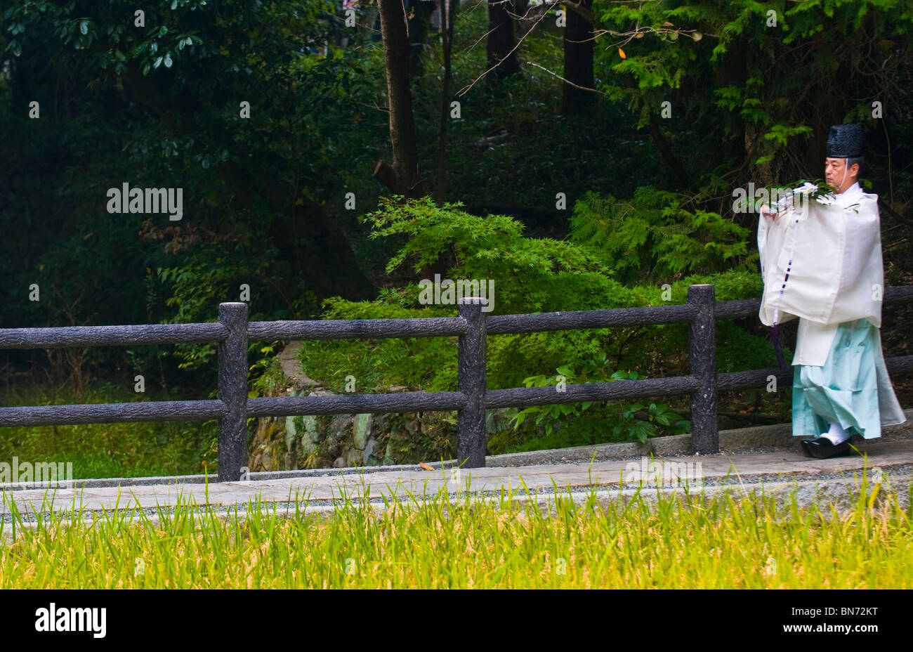 a participants on the rice harvest ceremony held in Fushimi Inari ...