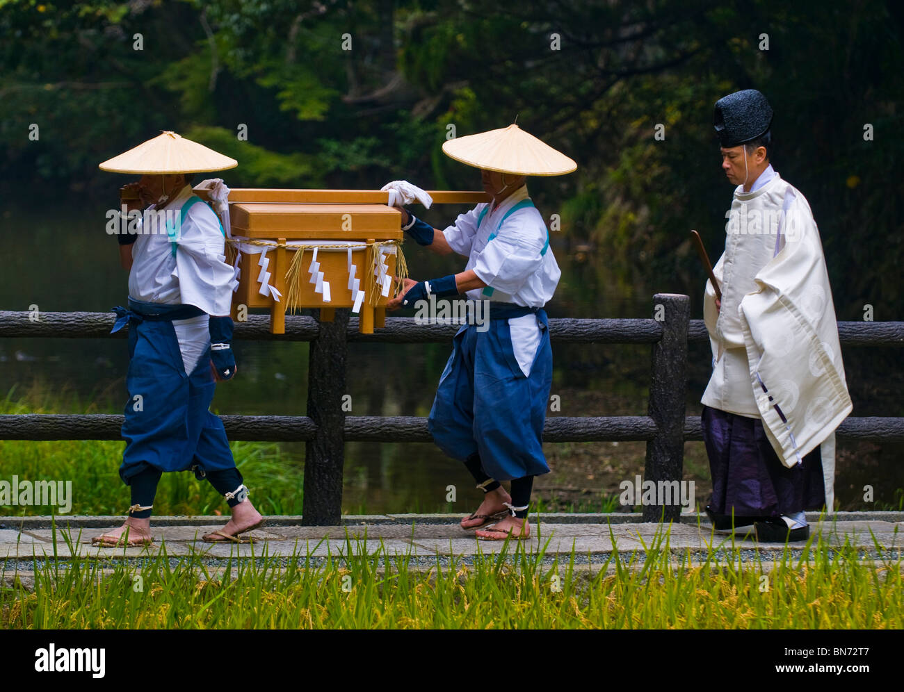a participants on the rice harvest ceremony held on in Fushimi Inari ...