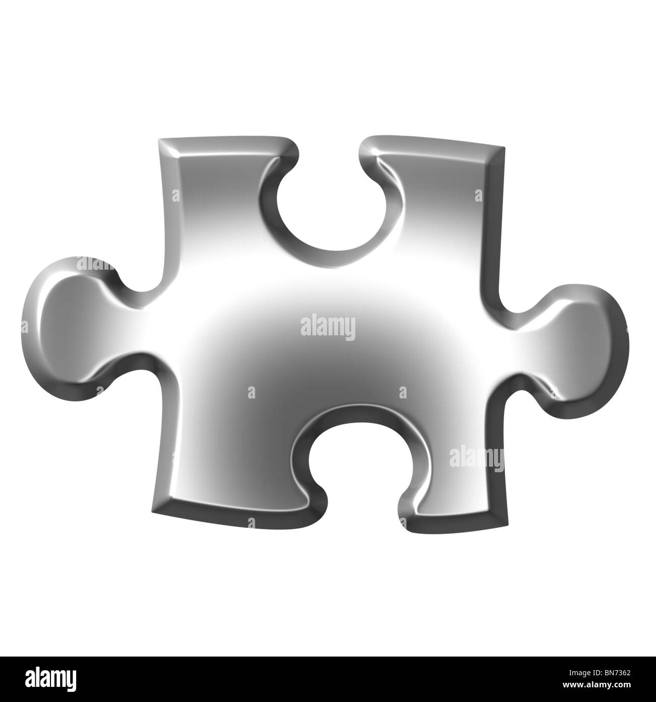 3d silver puzzle piece Stock Photo - Alamy