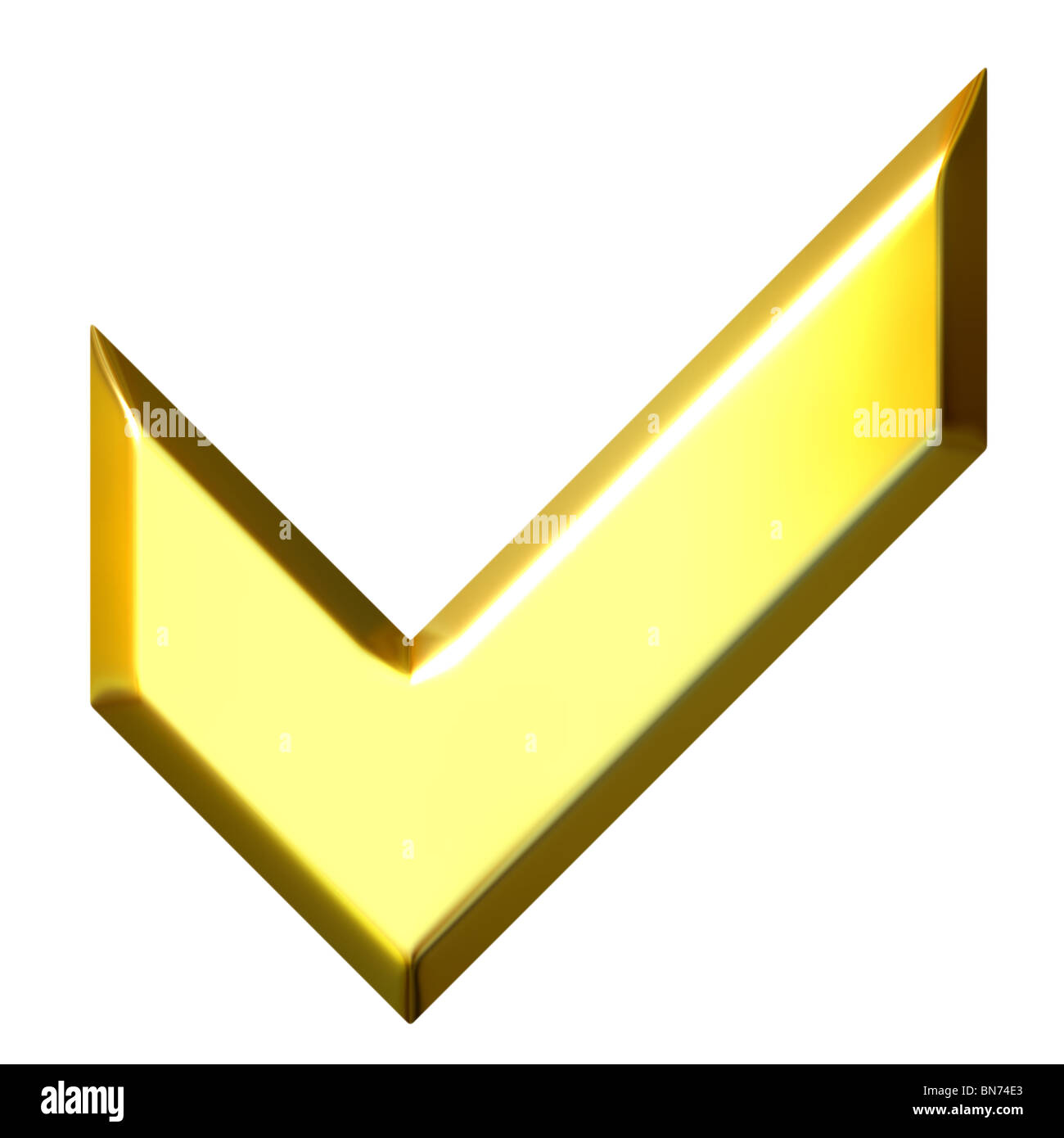 3d golden tick sign Stock Photo - Alamy