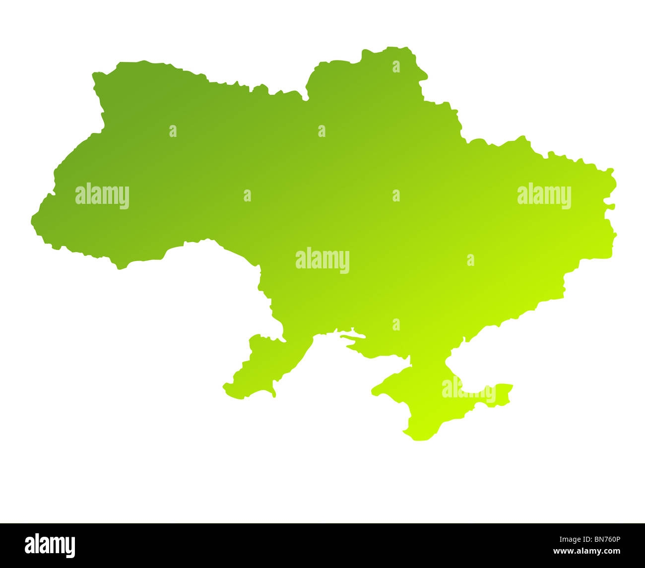 Green gradient map ukraine isolated Cut Out Stock Images & Pictures - Alamy