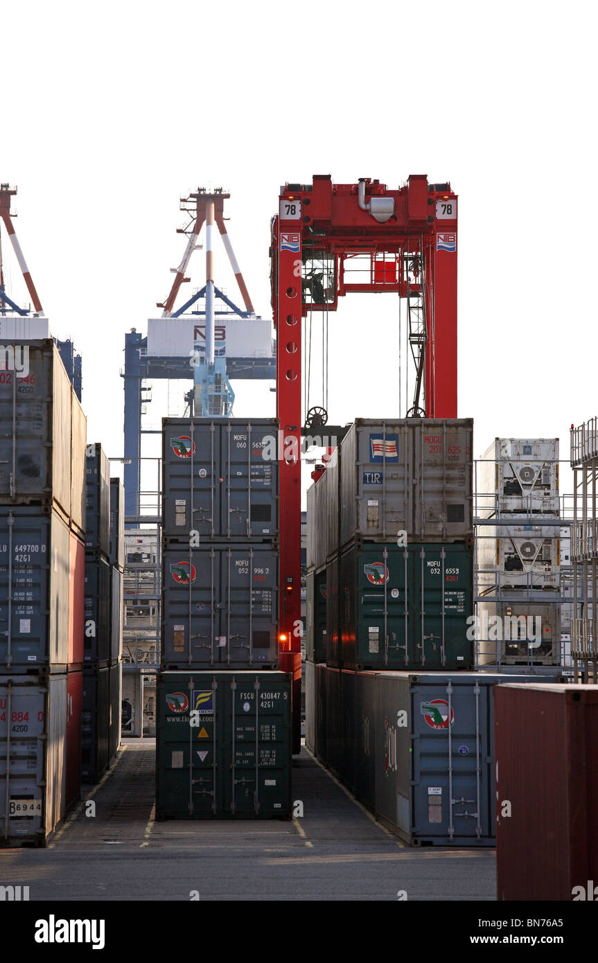 The container terminal in Bremerhaven, Germany Stock Photo - Alamy