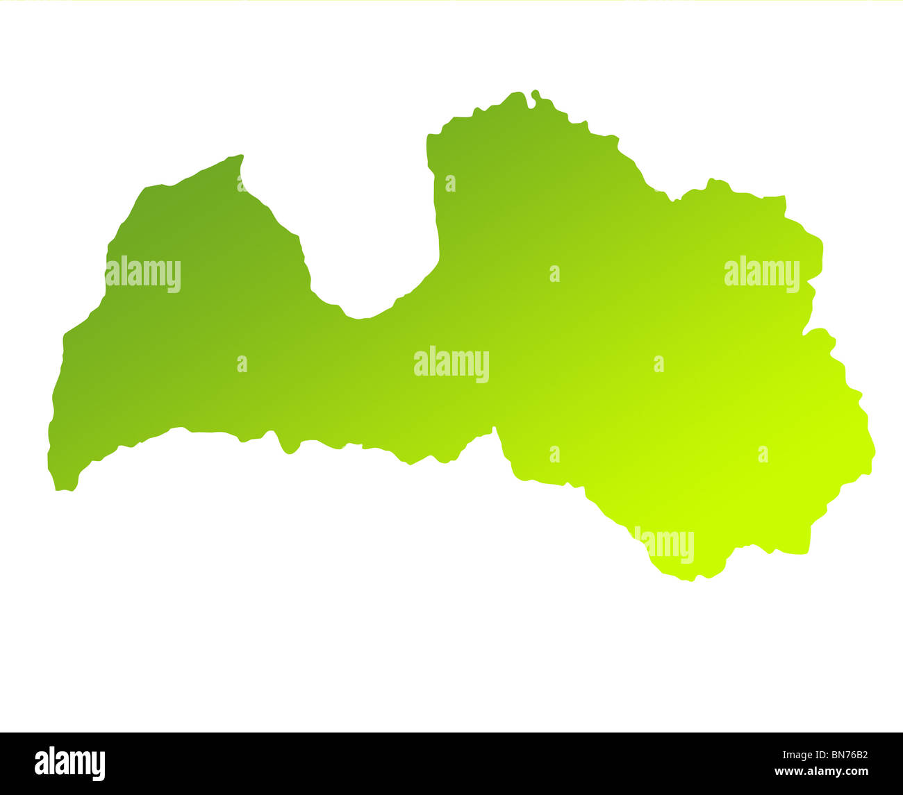 Green gradient map of Latvia solated on a white background Stock Photo ...
