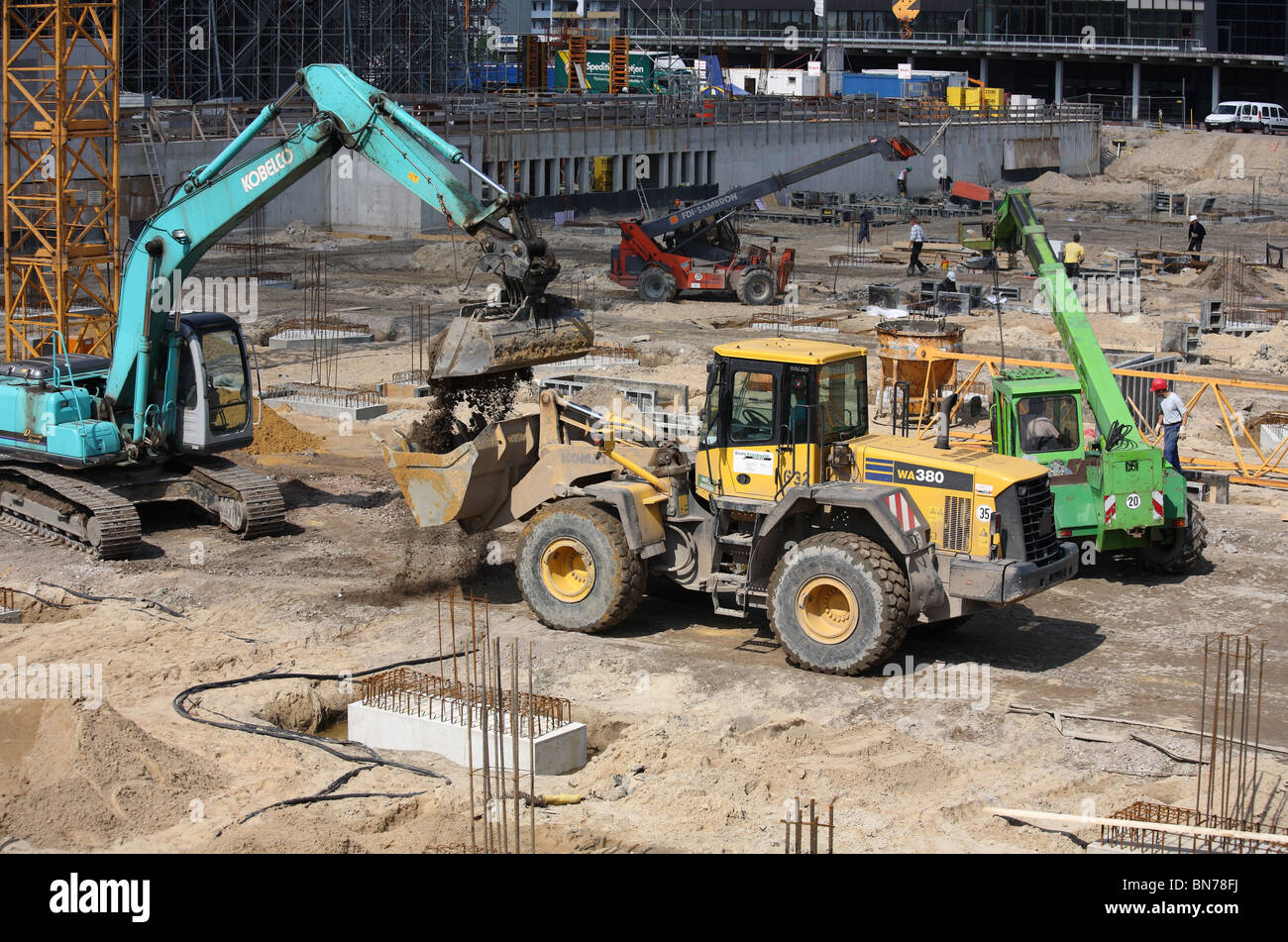 Construction site at the embankment promenade, Bremerhaven, Germany ...