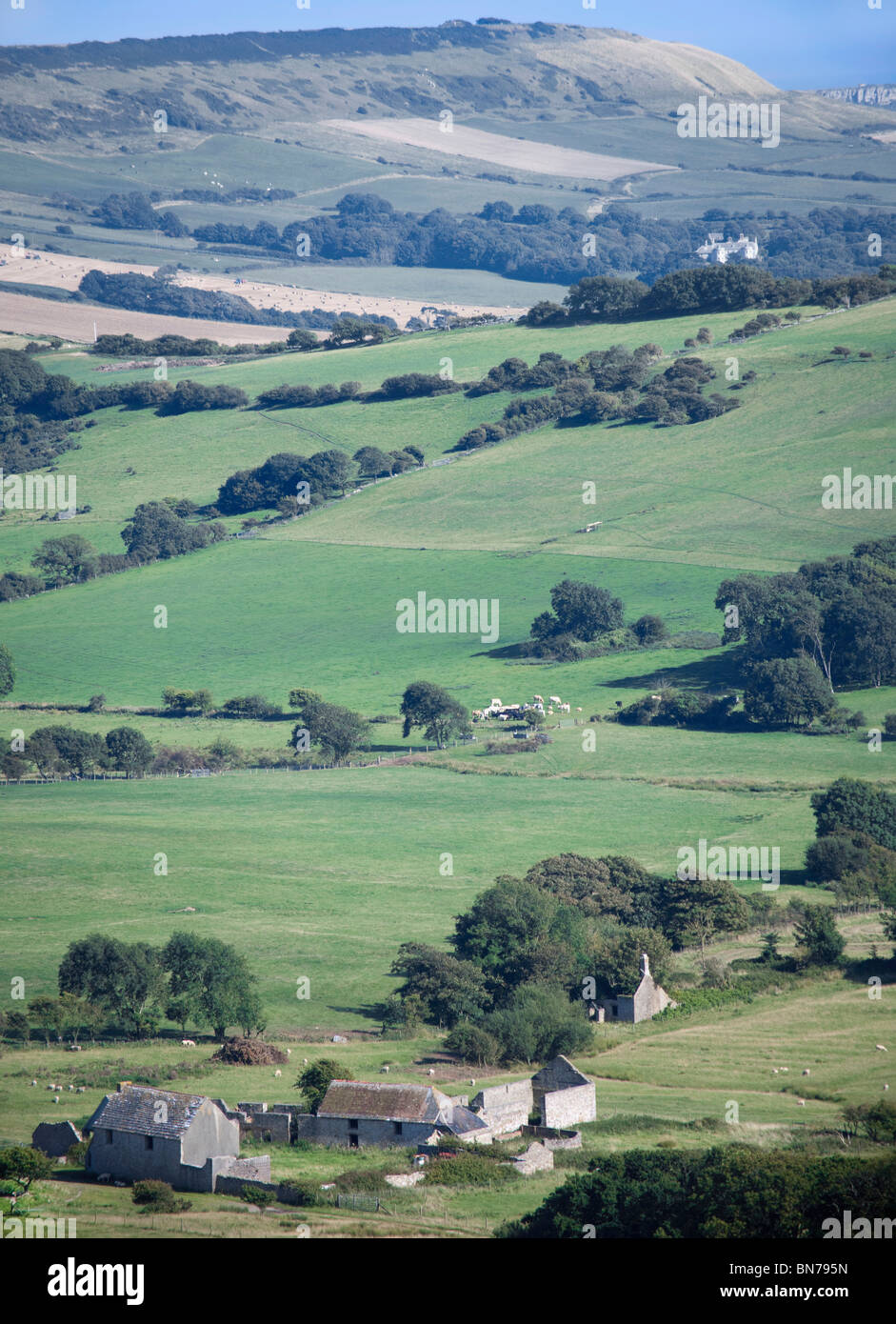the view over dorset countryside from whiteways hill on army training ...