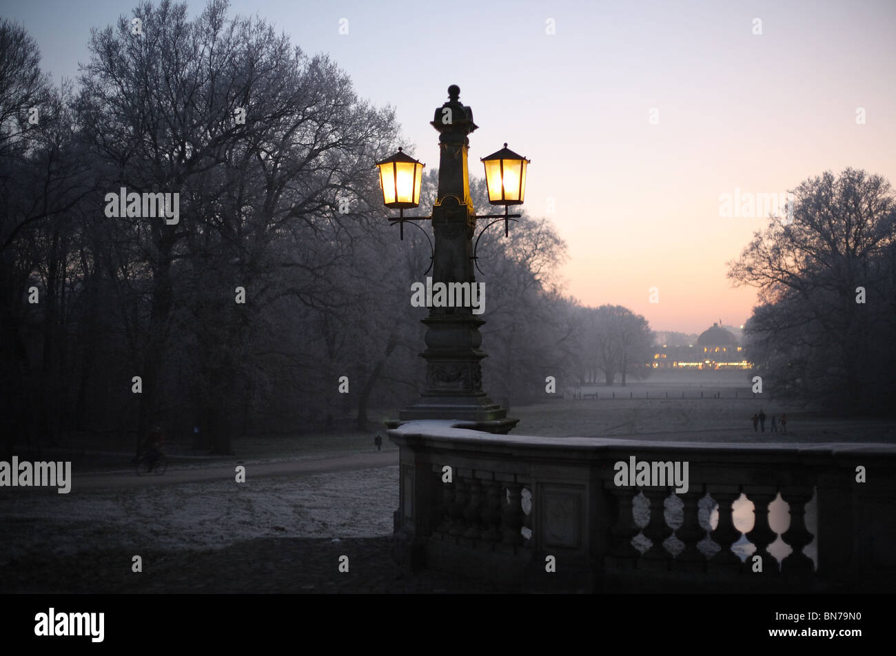 Street lamp in Buergerpark, Bremen, Germany Stock Photo - Alamy