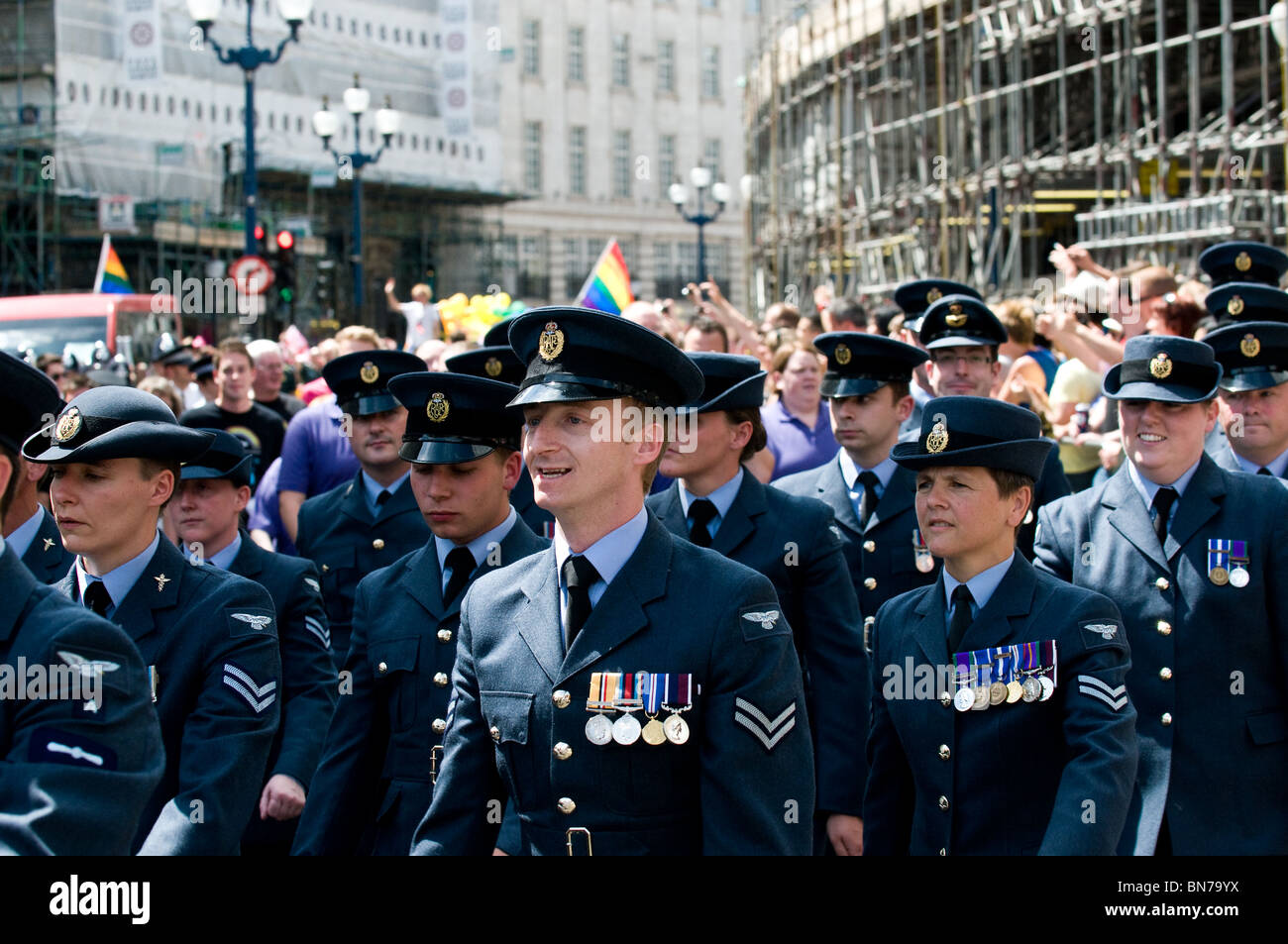 Royal Air Force marching at the Pride London celebrations Stock Photo ...