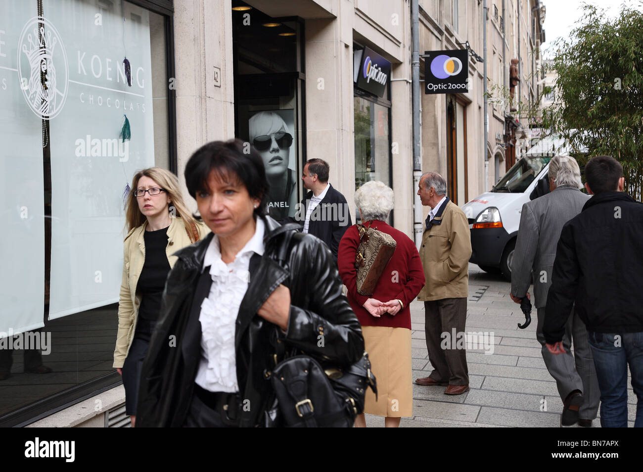 Passers-by in a shopping street, Nancy, France Stock Photo - Alamy
