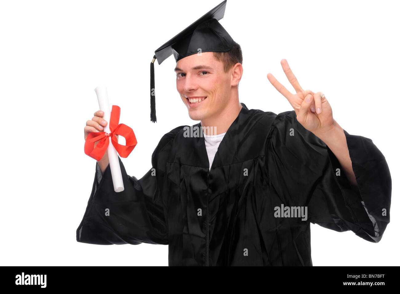 Full isolated studio picture from a young graduation man Stock Photo ...
