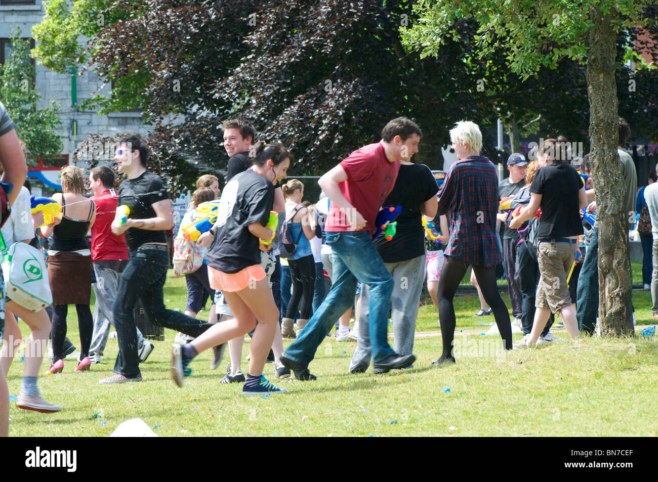 Water fight Galway Stock Photo - Alamy