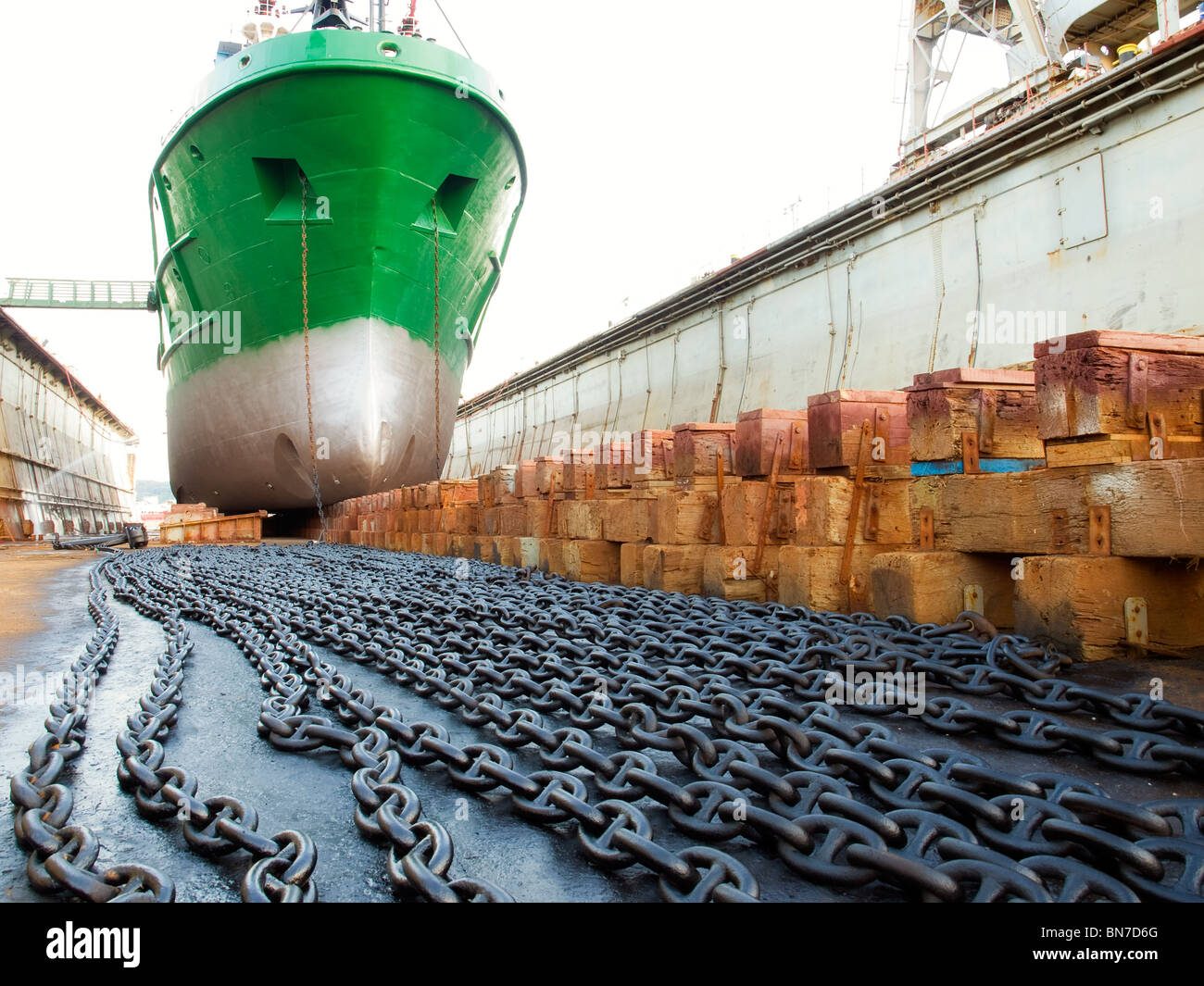 The ship in the dry dock during the overhaul Stock Photo - Alamy