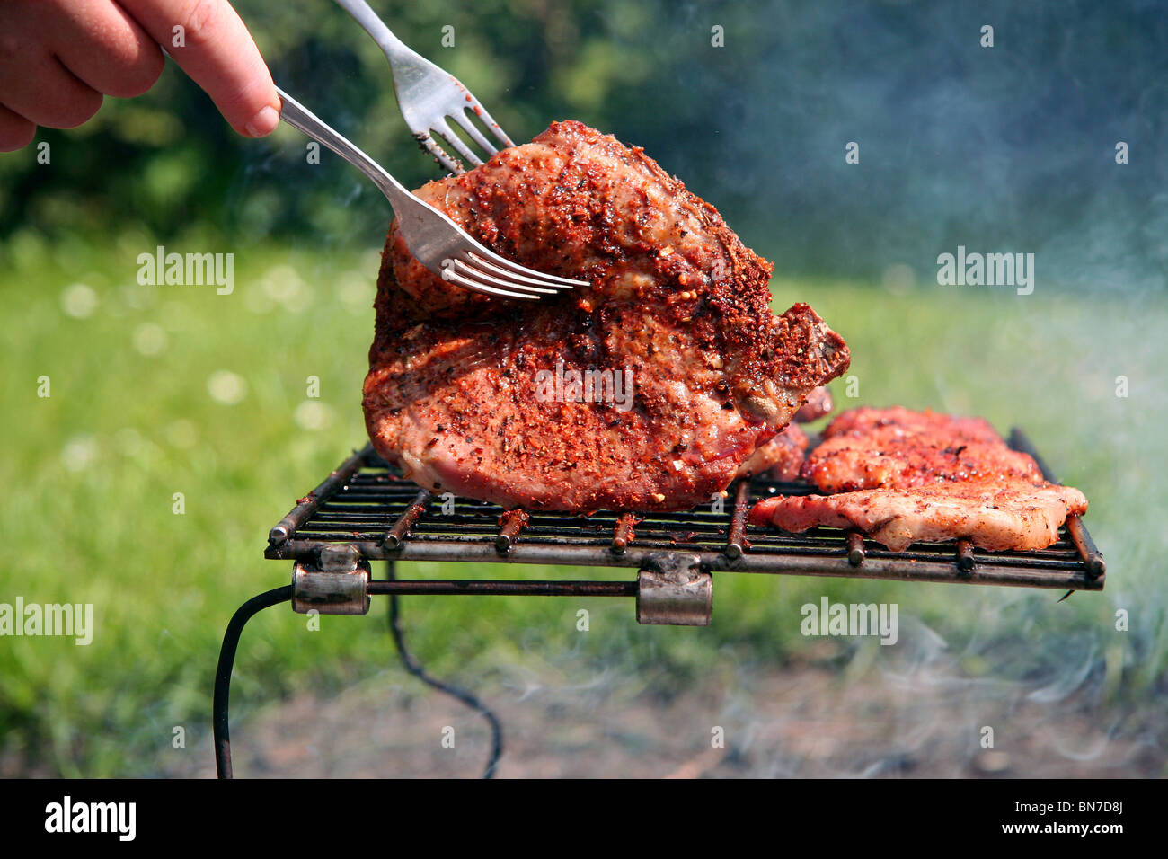 Rare steak from grill Stock Photo - Alamy