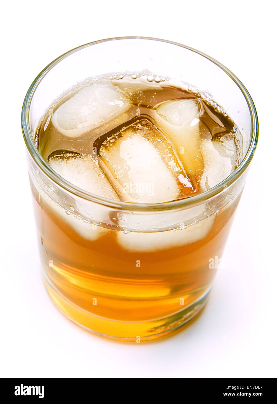 Tea with ice over white background Stock Photo - Alamy