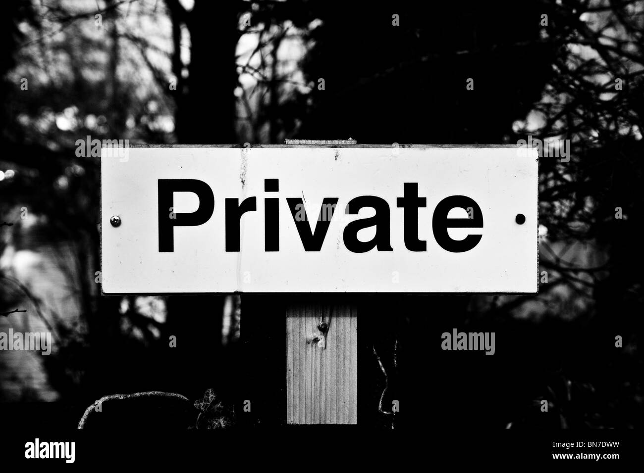 Black private sign hi-res stock photography and images - Alamy