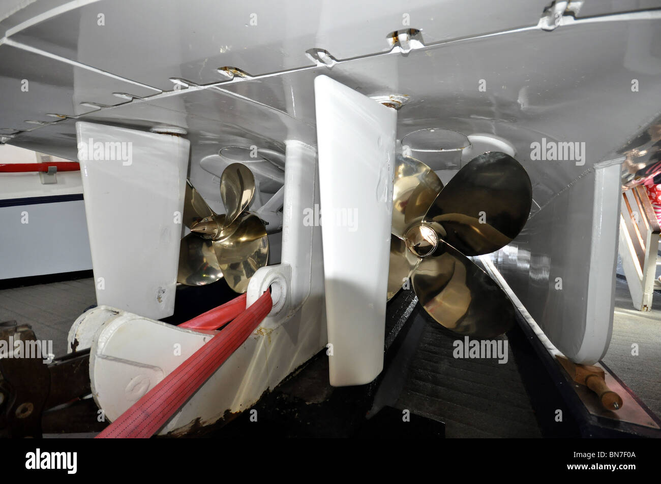 Brass propellers on Lifeboat Stock Photo - Alamy