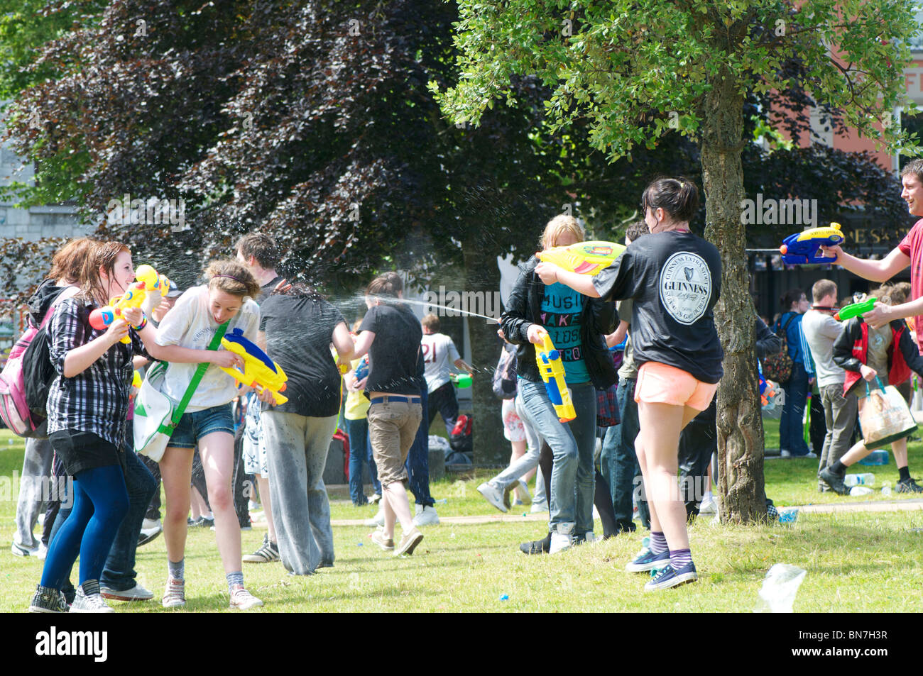 Water fight Galway Stock Photo - Alamy