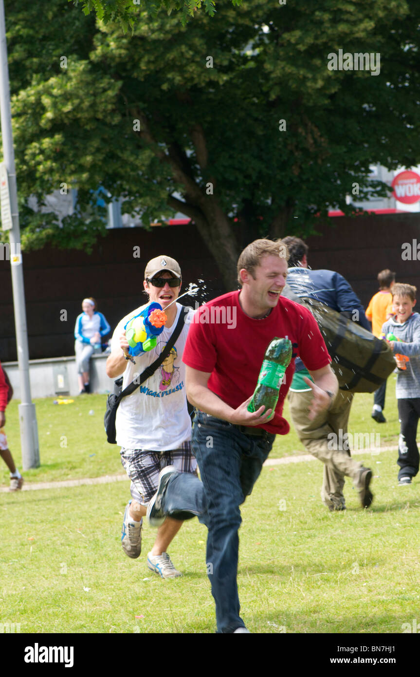 Water fight Galway Stock Photo - Alamy