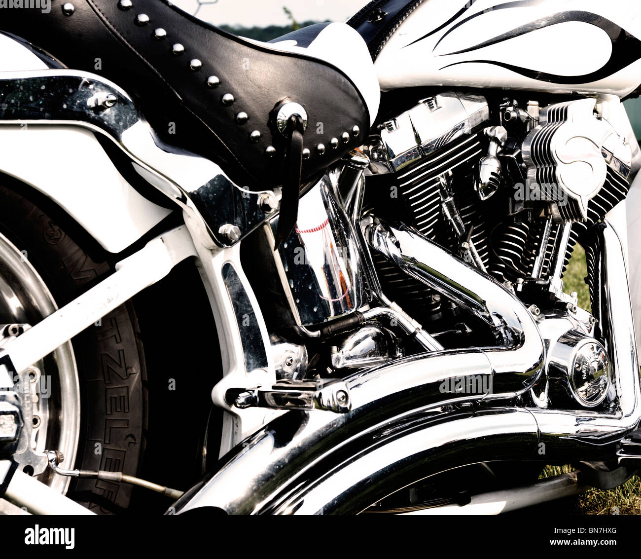 Harley Davidson Motorbike detail Stock Photo - Alamy