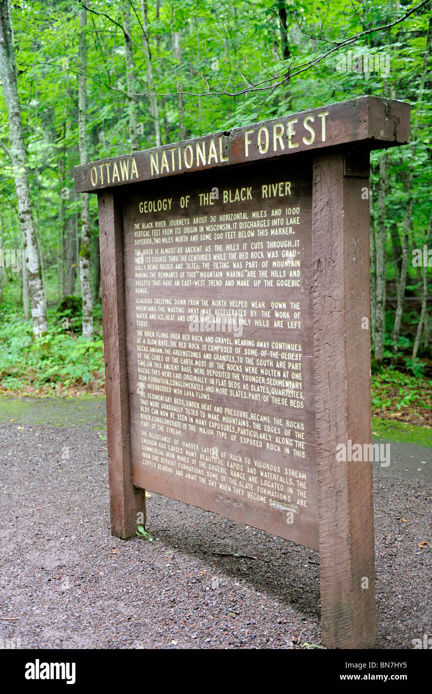 Trailhead Sign at Ottawa National Forest Upper Peninsula Michigan Stock ...