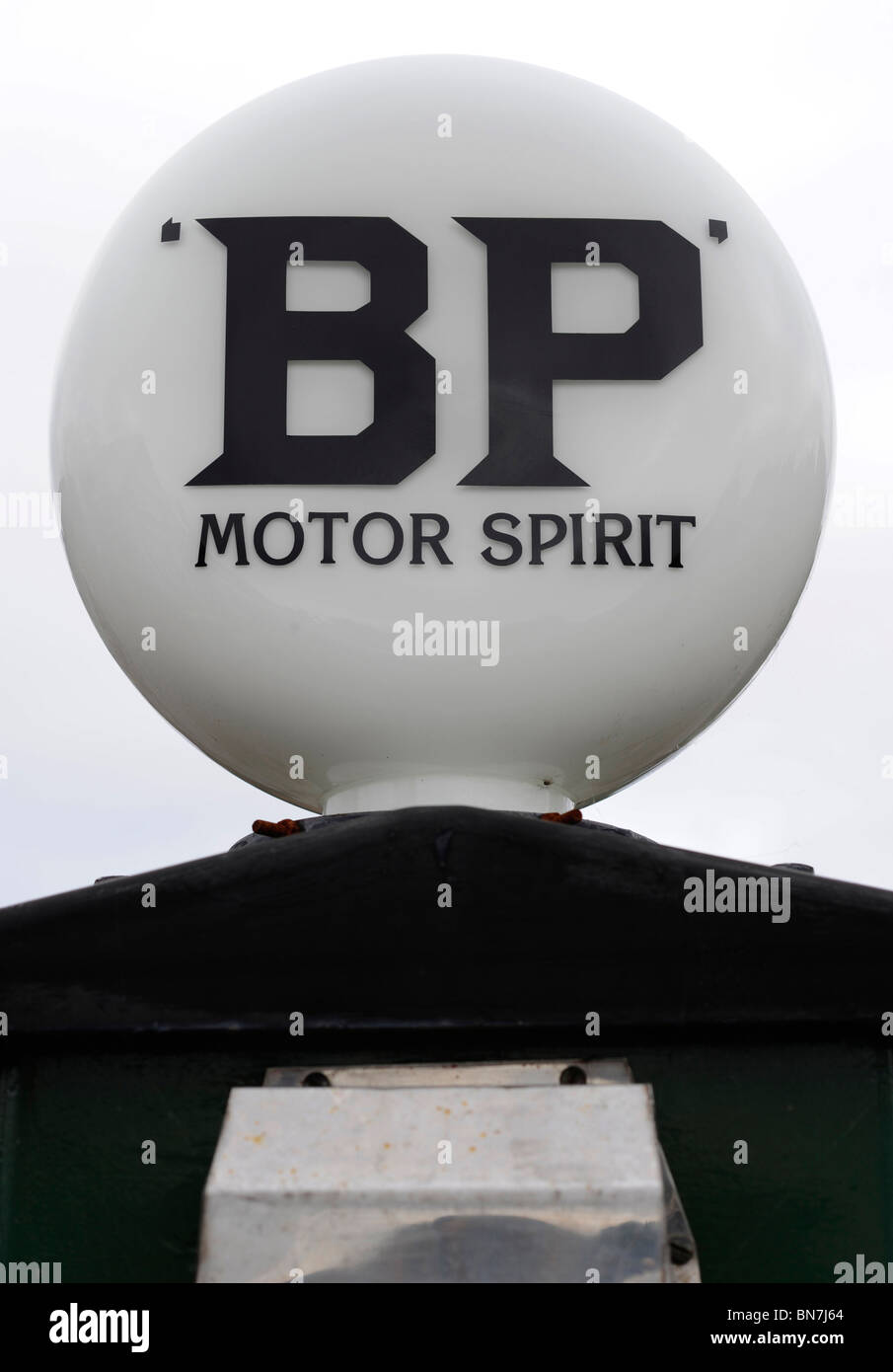 Vintage BP Motor Spirit pump sign from the 20th Century Stock Photo - Alamy