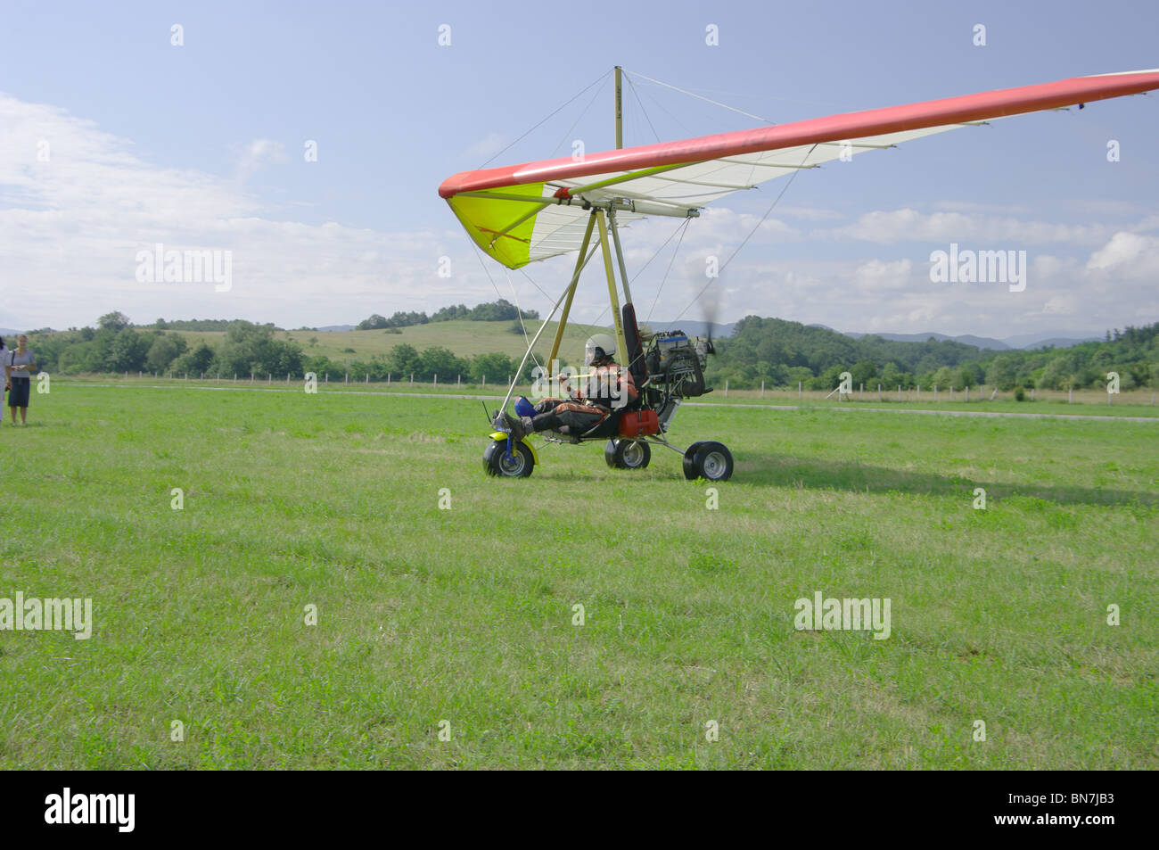 motor gliders flying off Stock Photo - Alamy