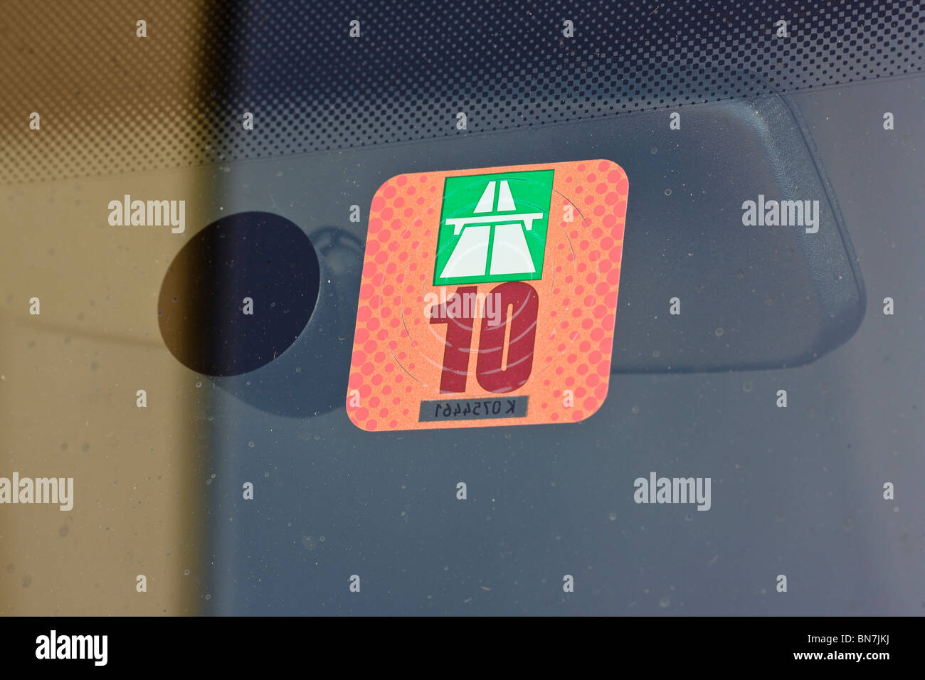 Swiss toll sticker on car windshield Stock Photo - Alamy