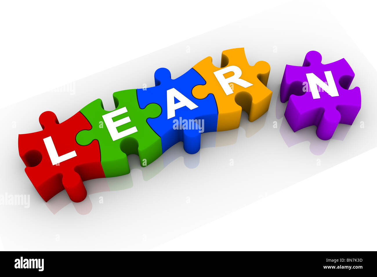 Learning process. 3D jigsaw pieces. Part of a series Stock Photo - Alamy