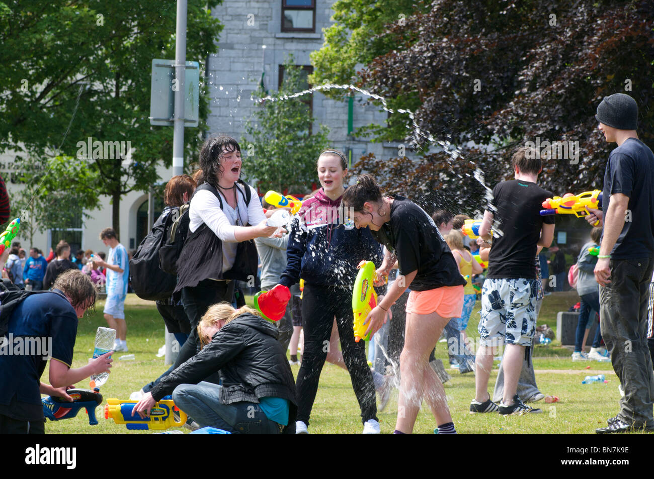 Water fight Galway Stock Photo - Alamy
