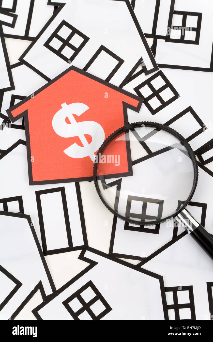 a red home sign, Real Estate Concept Stock Photo - Alamy